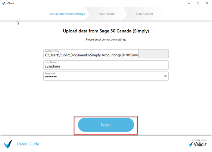 Sharing your Sage 50 Canada (Simply) data – Validis Support