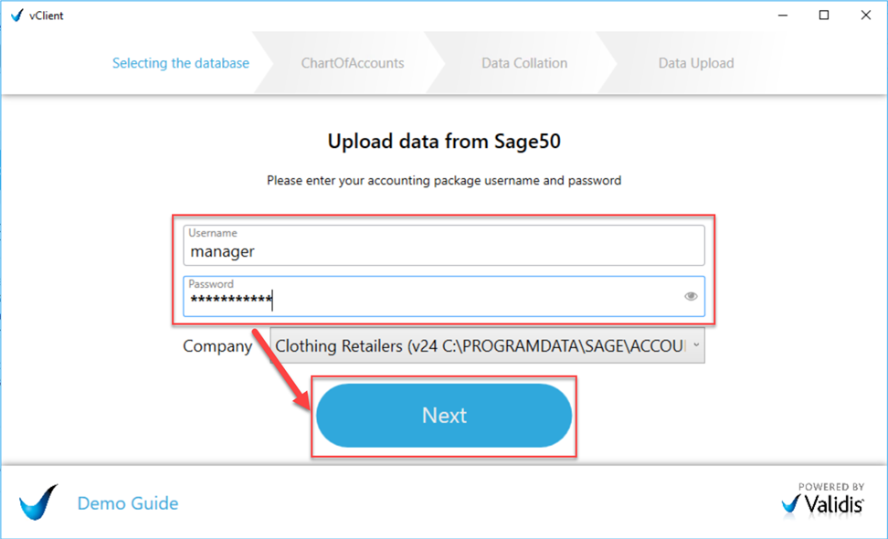 Sharing your Sage 50 / Sage 50c UK data – Validis Support
